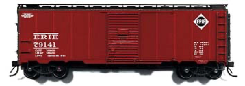 Branchline Trains 803124 HO Scale 40' AAR Boxcar Kit Erie 78538 - NOS ...