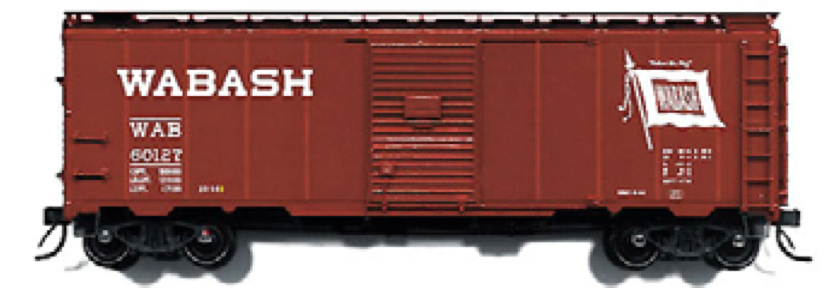 Branchline Trains 8043 HO Scale 40' AAR Boxcar Kit Wabash WAB 60128 ...