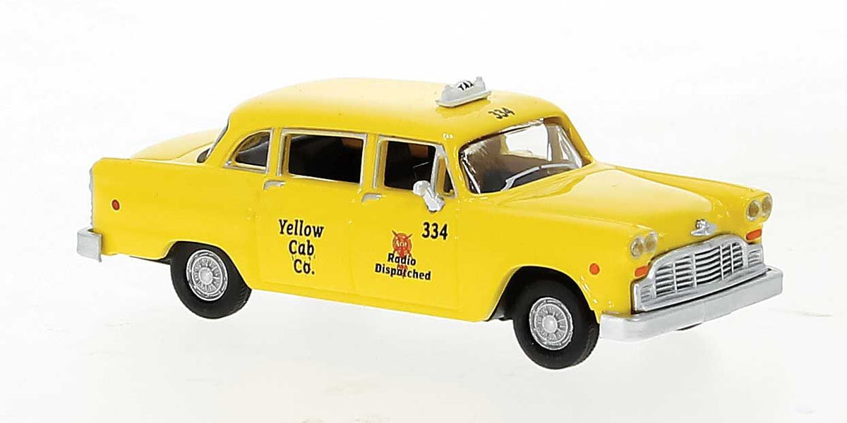 Brekina 58943 HO Scale 1950s-1982 Checker Taxi Sedan Pittsburgh Yellow ...