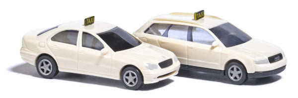 Busch 8341 N Scale Mercedes C Class and Audi A4 Taxis 2 Pack — White ...