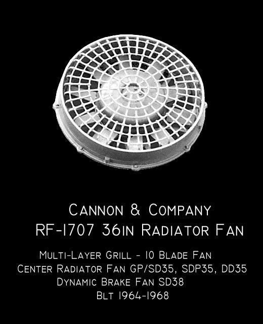 Cannon & Company 1706 HO Scale 36 Radiator Fans For All GP35s SD35s ...