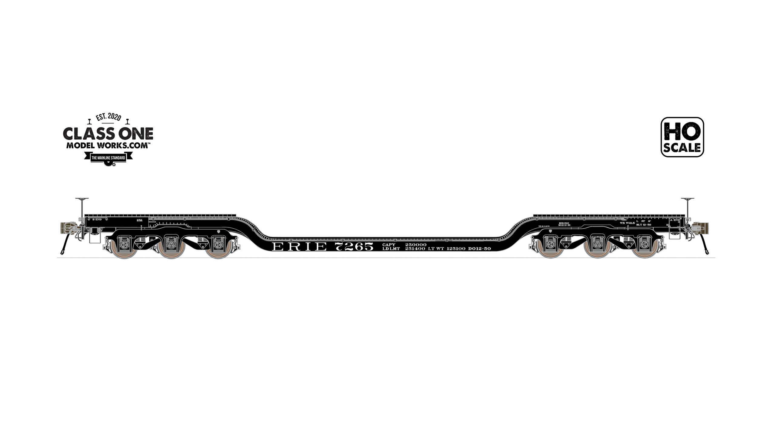 Class One Model Works FC00210 HO Scale GSC Heavy Duty Flatcar "Wood De ...