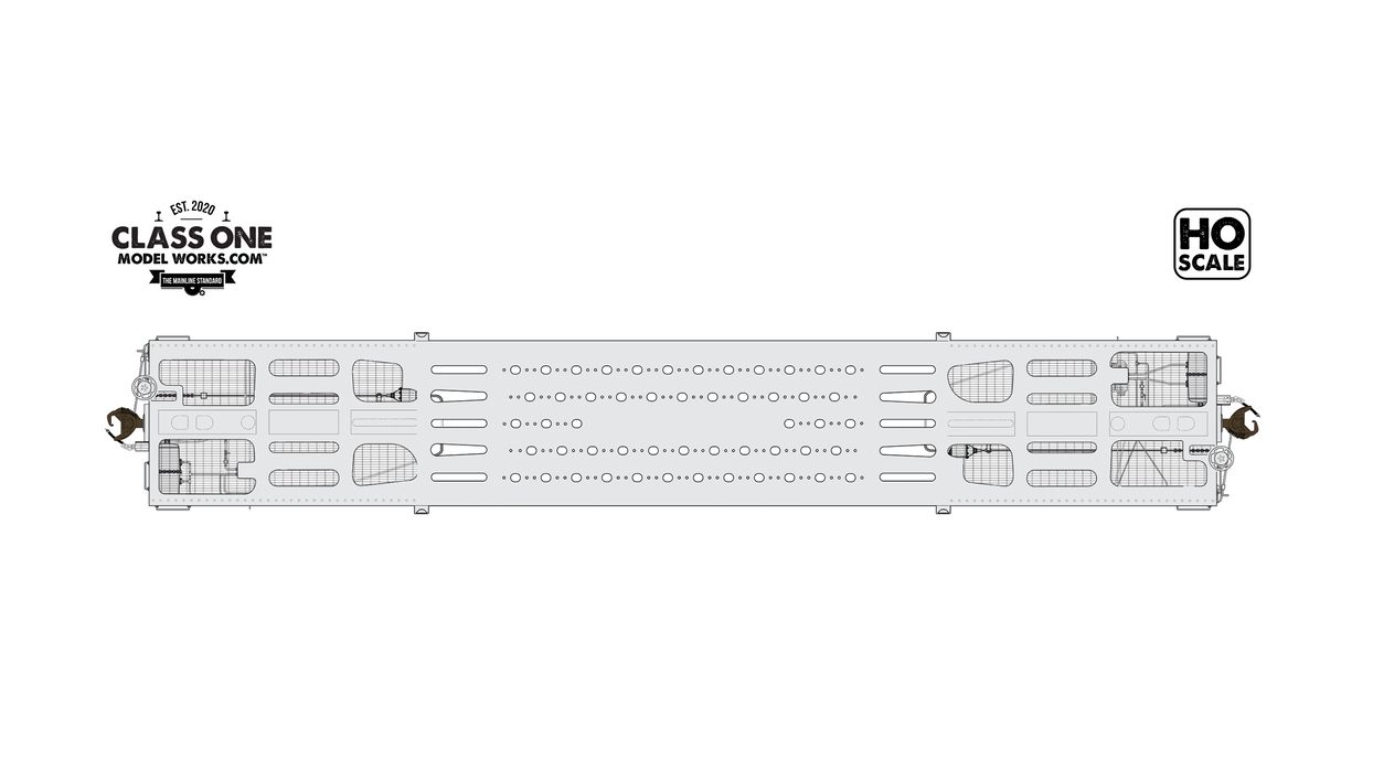 Class One Model Works FC00216 HO Scale GSC Heavy Duty Flatcar "Grate D ...