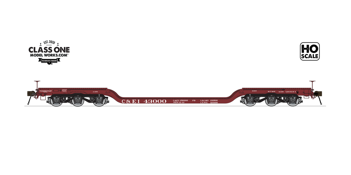 Class One Model Works FC00221 HO Scale GSC Heavy Duty Flatcar "Wood De ...