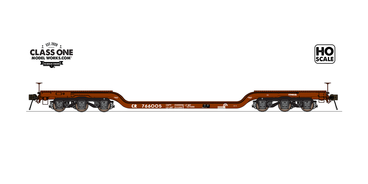 Class One Model Works HO Scale GSC Heavy Duty Flatcar Conrail CR (Choo ...