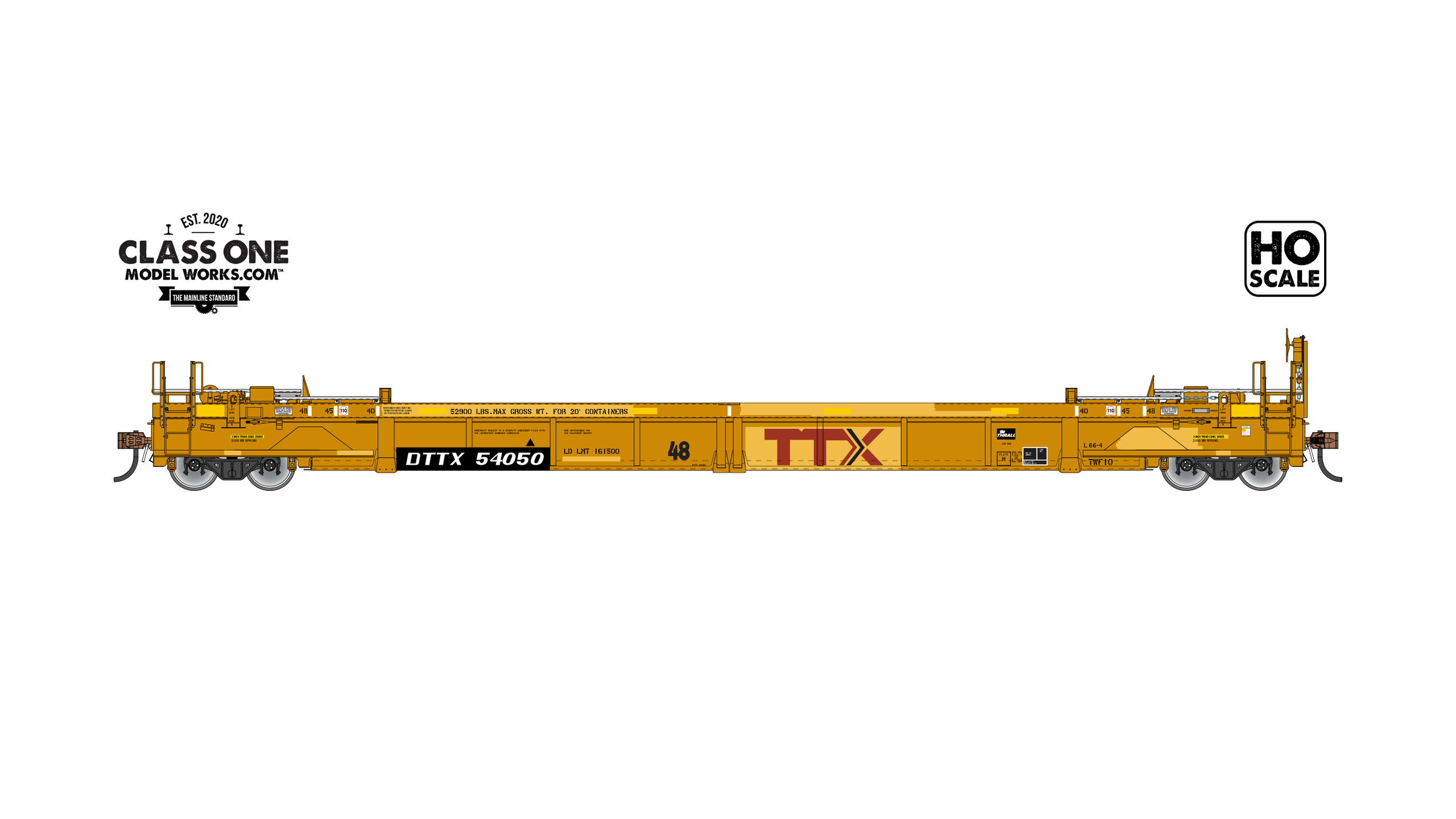 Class One Model Works HO Scale TWF10 Late New TTX Logo DTTX — White ...