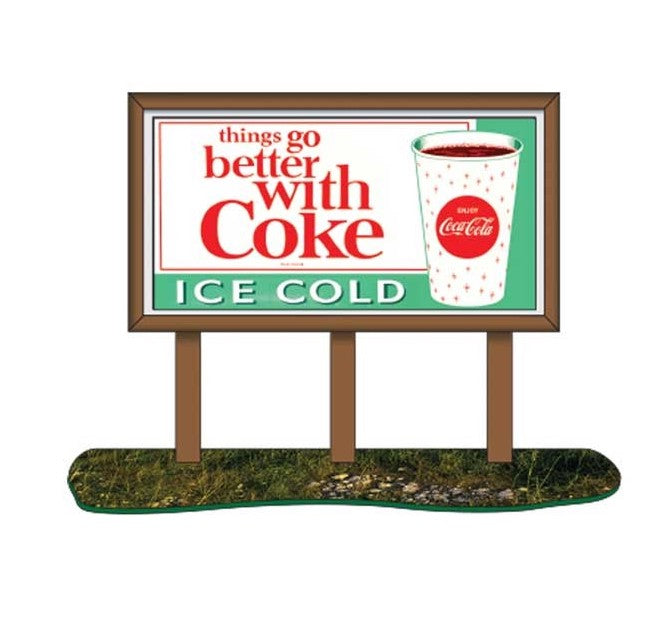 Classic Metal Works 21000 N Scale Coca-Cola Roadside Billboard — White ...
