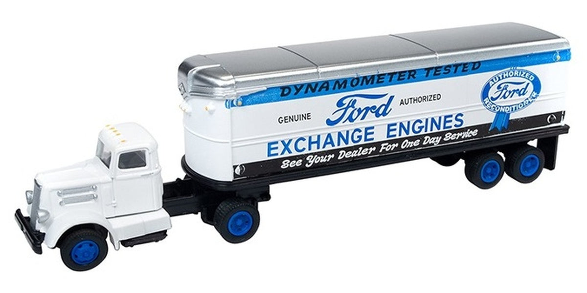 Classic Metal Works 31189 HO Scale White Tractor with Van Trailer Ford ...