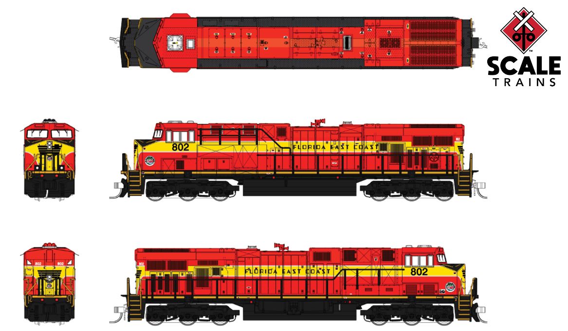 Fox Valley Models 10032 N Scale ES44C4 Florida East Coast FEC 819 DCC ...