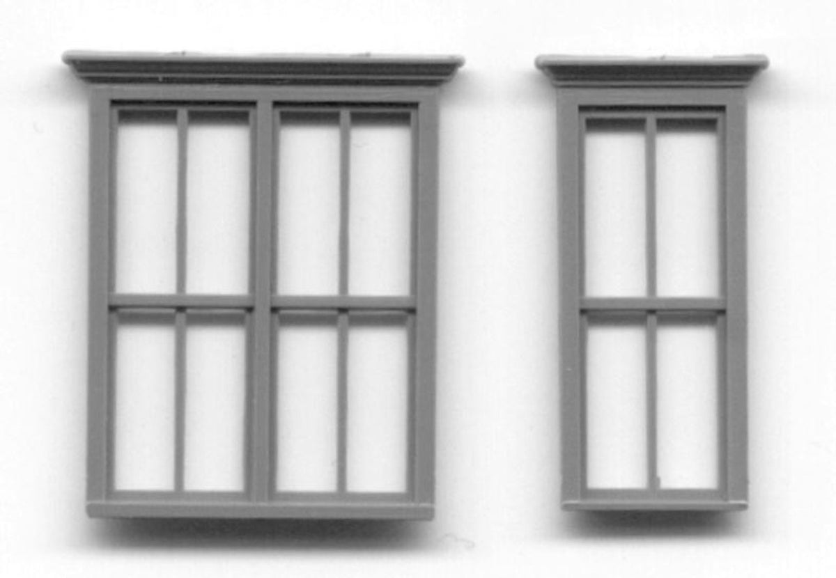 Grandt Line 5116 HO Scale 4 Single 2 Double 30x60" Window Set — White ...