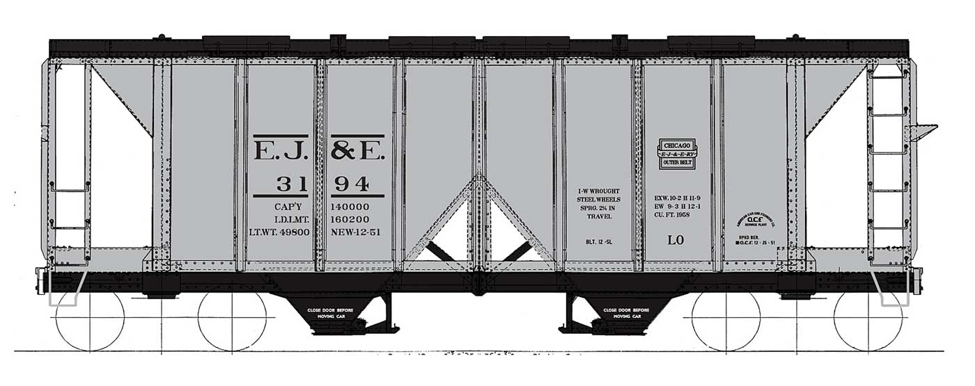 InterMountain 48664 HO Scale 1958 Cu. Ft. Covered Hopper Elgin, Joliet — White Rose Hobbies