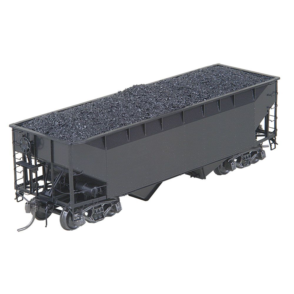 Kadee 7501 HO Scale 50 Ton AAR 2 Bay Offset Open Hopper Black Undecora ...