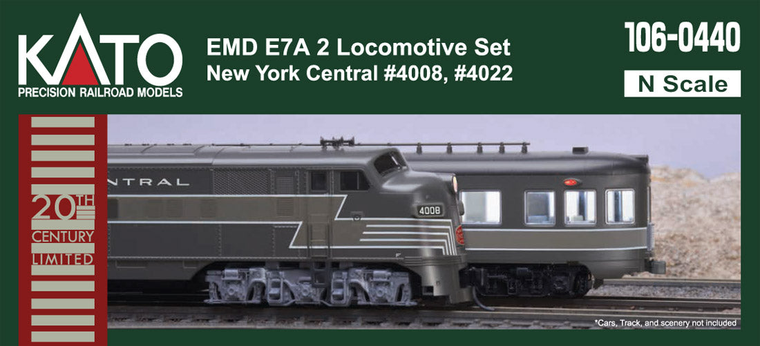 KATO 106-0440 N Scale EMD E7A New York Central NYC 4008 / 4022 — White ...