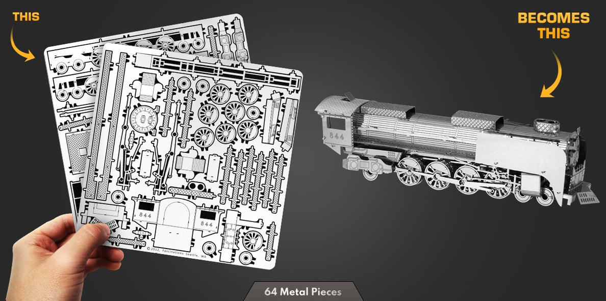 Metal Earth MMS033 Steam Locomotive 64 Piece Metal Model Kit — White ...