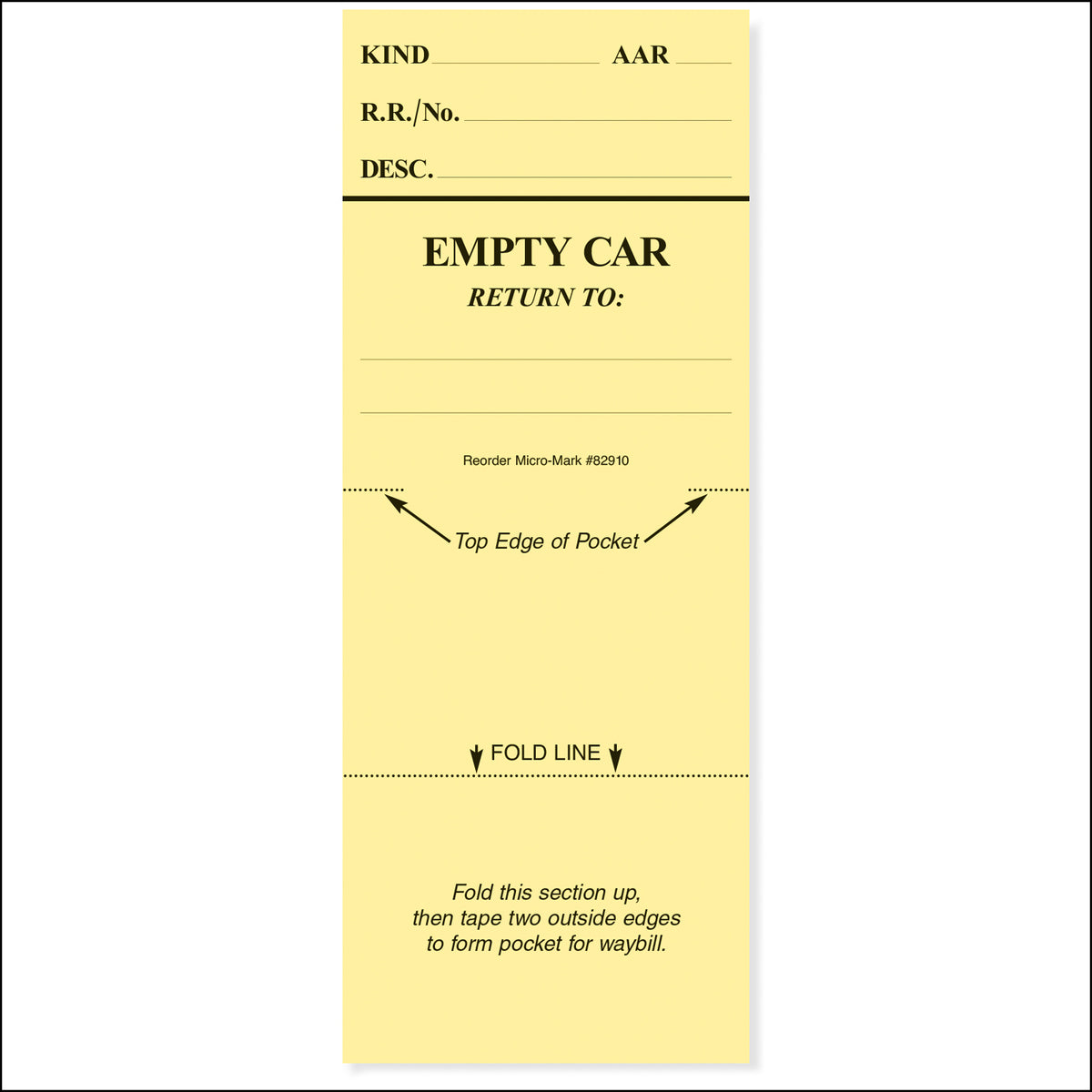 Micro-Mark 82910 Car Cards for Car Routing System Pad of 100 — White ...