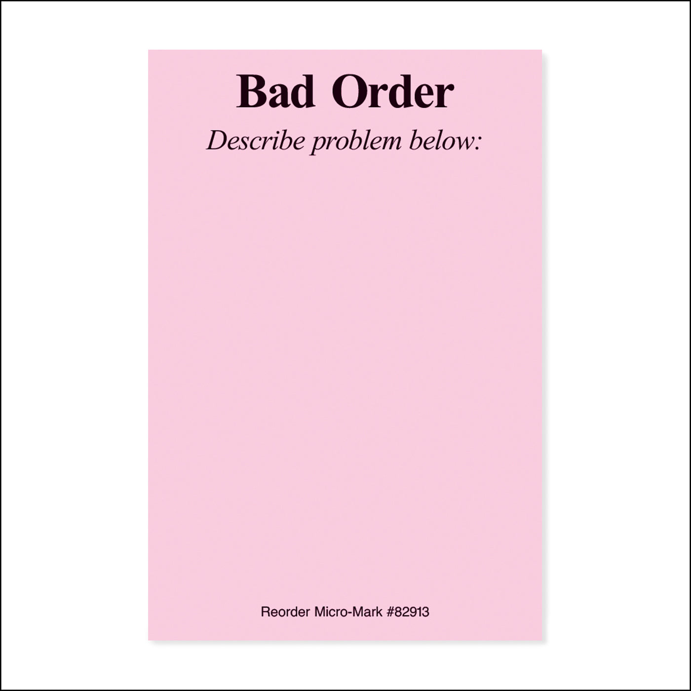Micro-Mark 82913X2 Bad Order Slips for Car Routing System Pad of 200 ...