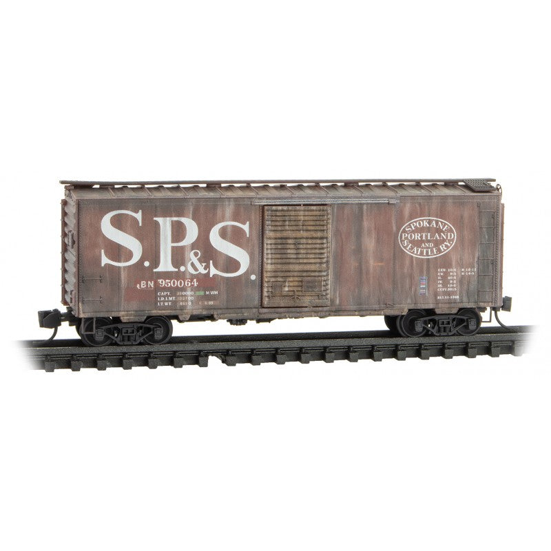 Micro-trains 020 44 850 N Scale Boxcar Ex-SP&S BN 950064 Weathered ...