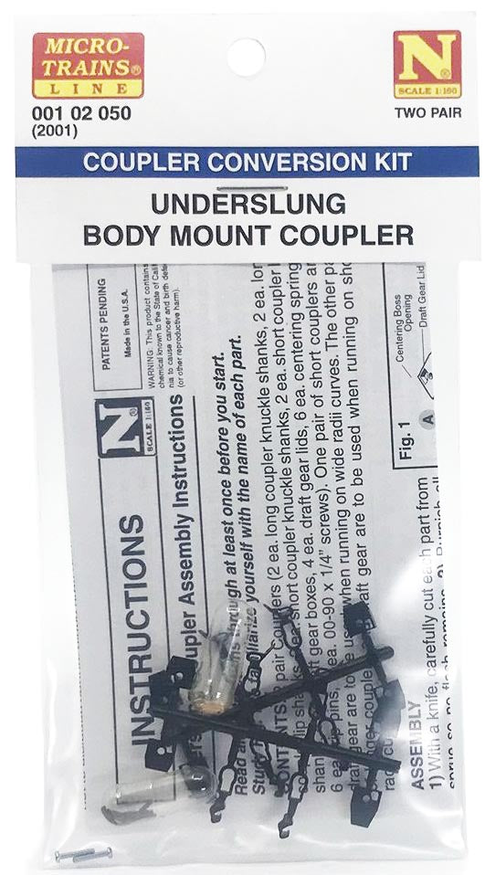 Micro-Trains 2001 (001 02 050) N Scale Underslung Body Mount Coupler C ...