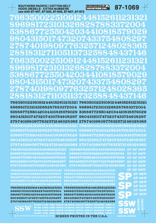 Microscale Decals 87-1069 HO Scale Southern Pacific SP Diesels Extra N ...