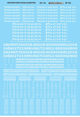 Microscale Decals 87-118 HO Scale Northern Pacific Steam Locomotives ...