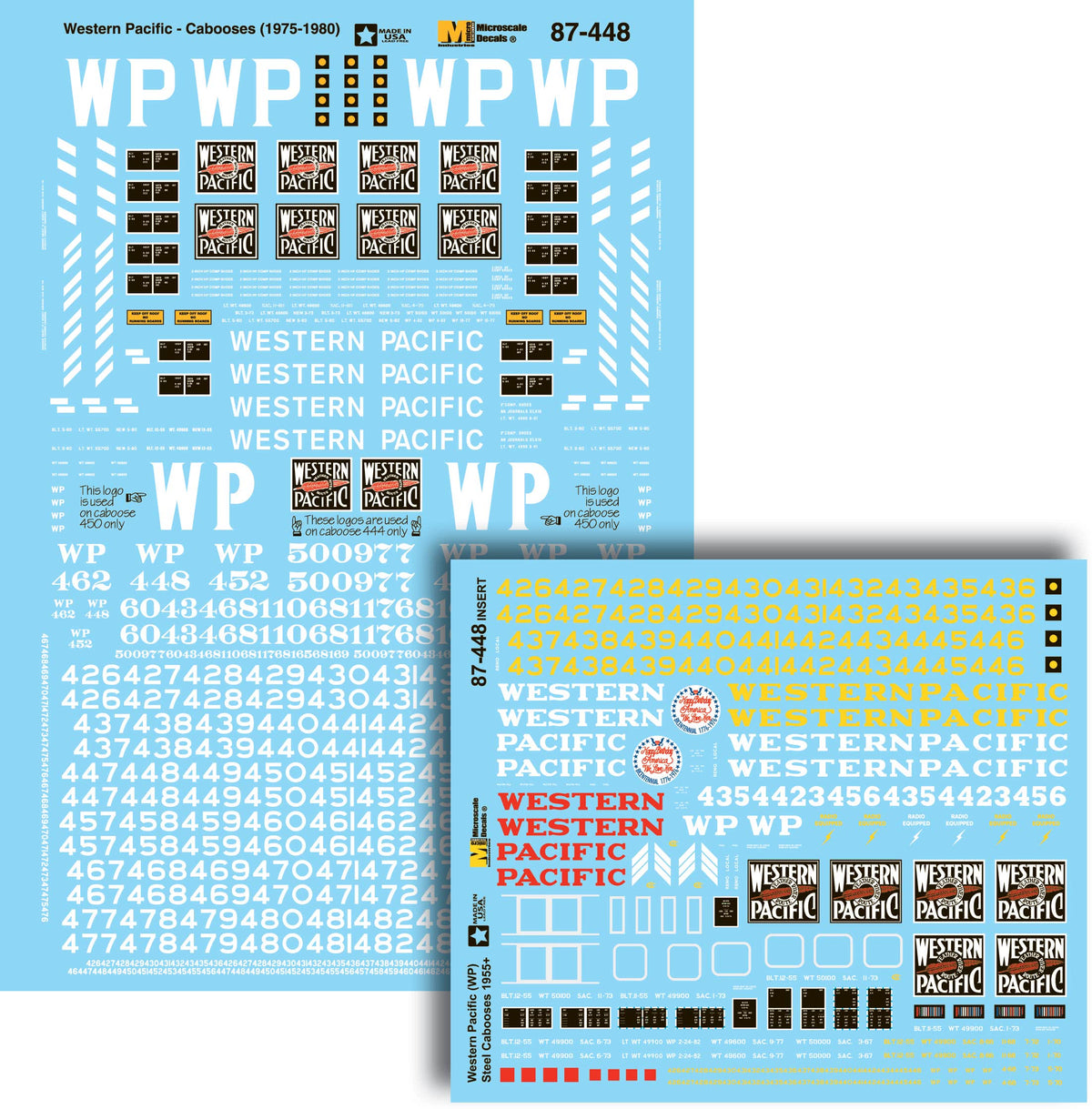 Microscale Decals 87-448 HO Scale Western Pacific GP40 "UP Scheme" & C ...