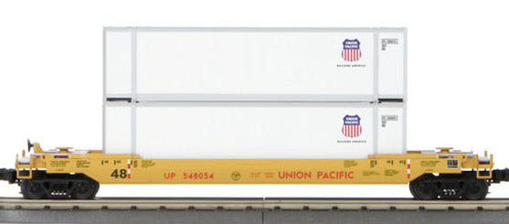 MTH Railking 30-4214A O Gauge Husky Stack Well Car Union Pacific UP 54 ...