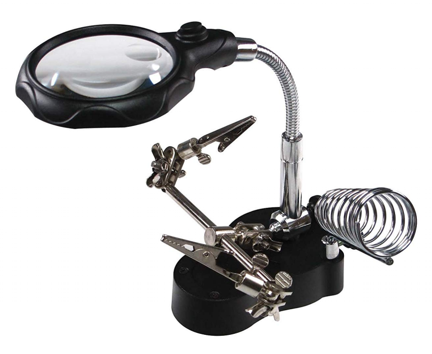 MZ193L Illuminated Helping Hands Magnifier — White Rose Hobbies