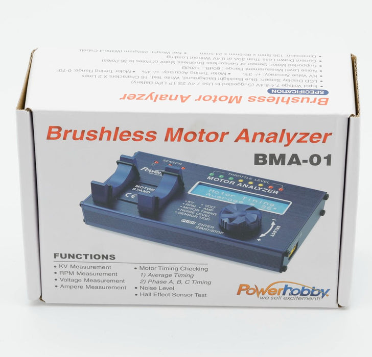 Powerhobby BMA01 Brushless Motor Analyzer and RPM and Voltage Motolyze ...