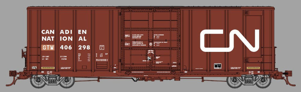 Prairie Shadows 8021A02 HO Scale Trinity 50' High Cube Boxcar CN / GTW — White Rose Hobbies