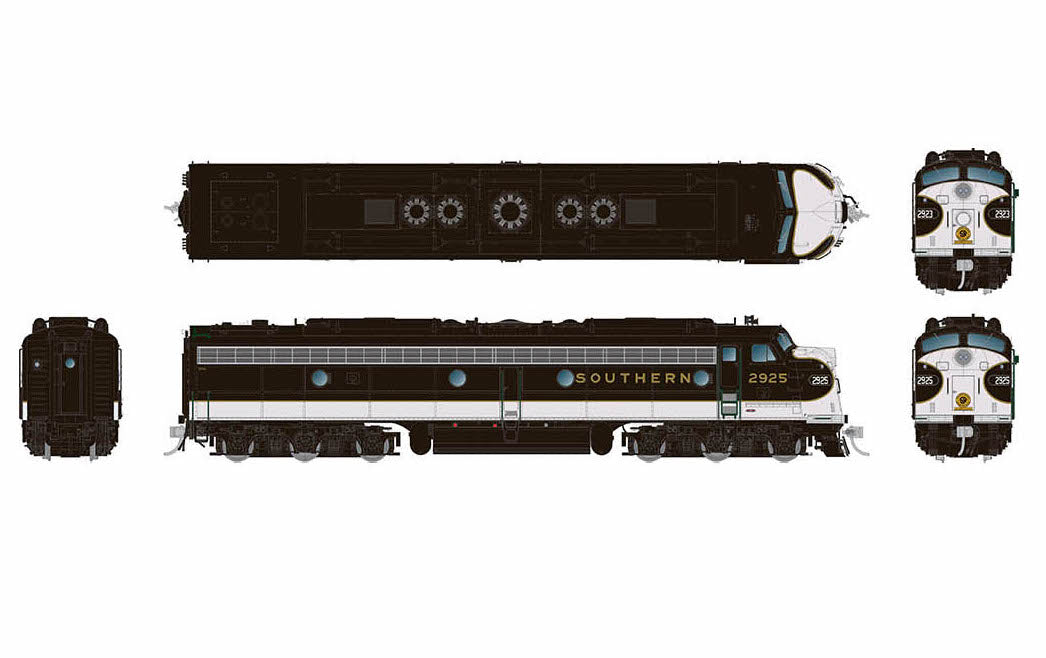 Rapido 028564 HO Scale EMD E8A Southern "Tuxedo" 2923 with DCC and Sou ...