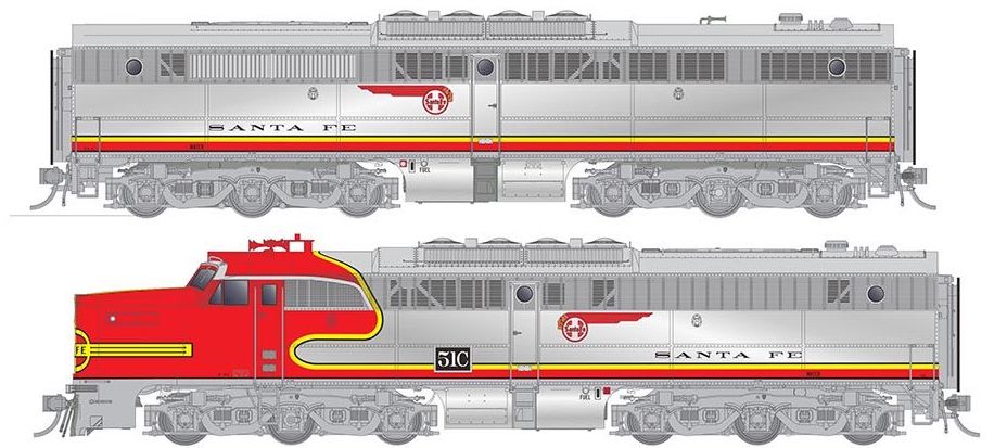 Rapido 23546 HO Scale ALCo PA-1 / PB-1 Santa Fe "Repowered" ATSF 51A/5 ...