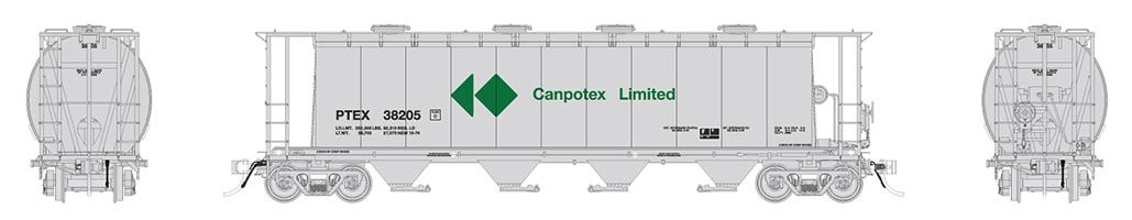 Rapido Trains 127032A HO Scale NSC 3800 Cylindrical Hopper Canpotex PT ...
