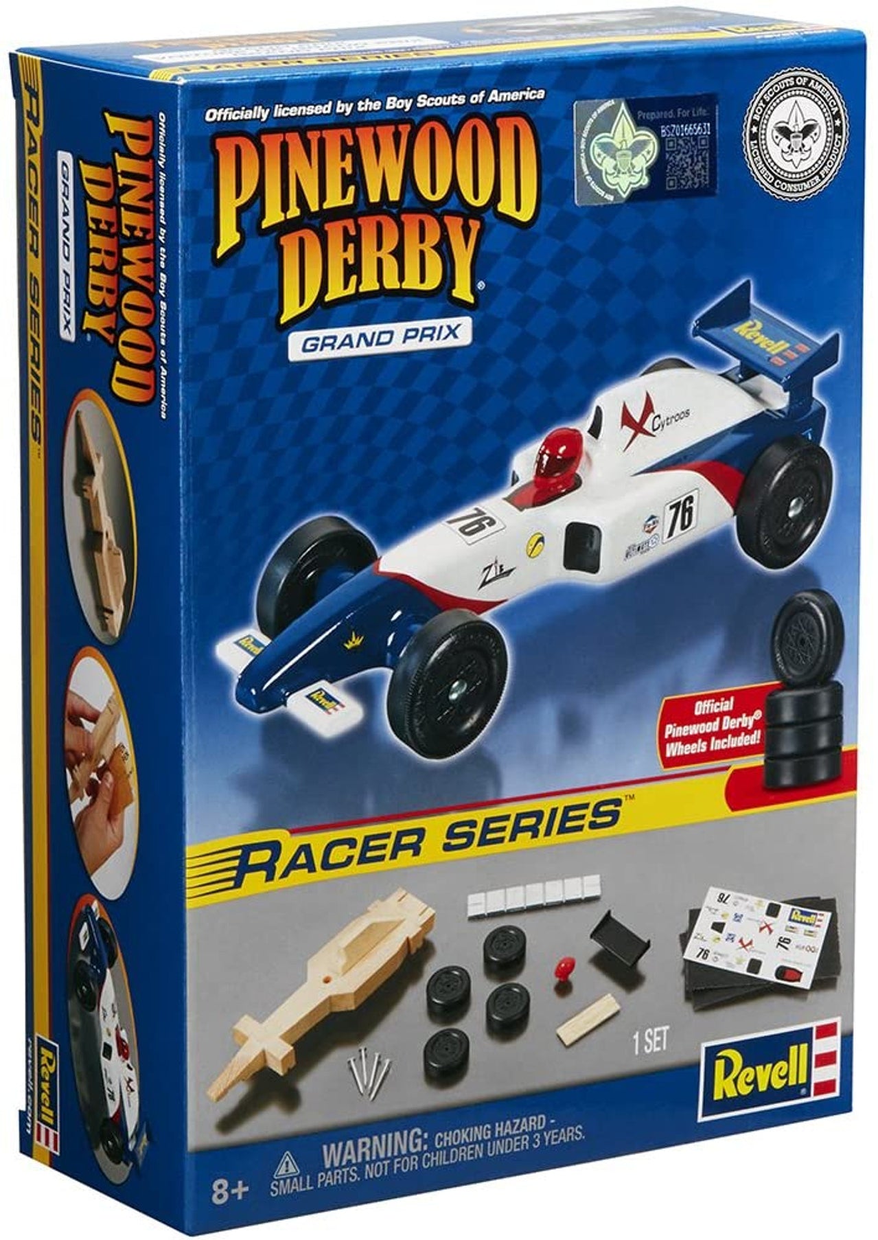 Revell 9634 Grand Prix Racer Pinewood Derby Kit with BSA Wheels — White ...