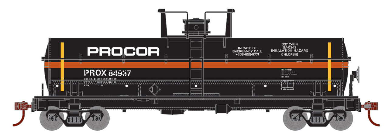 Roundhouse 1115 HO Scale Chemical Tank Car PROCOR PROX 84929 — White ...