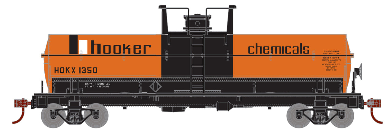 Roundhouse 1123 HO Scale Chemical Tank Car Hooker HOKX 1377 — White ...