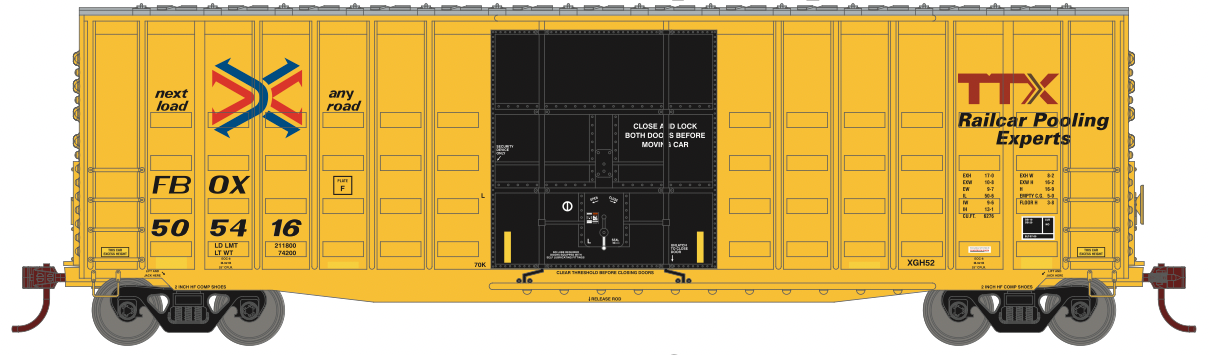 Roundhouse 88085 HO Scale 50' Waffle High Cube Boxcar TTX FBOX 505421 ...