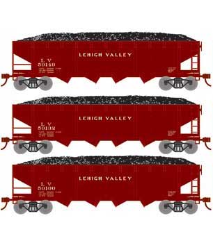 Roundhouse 88185 HO Scale 40' Offset Open Hopper Lehigh Valley LV 3 Pa ...