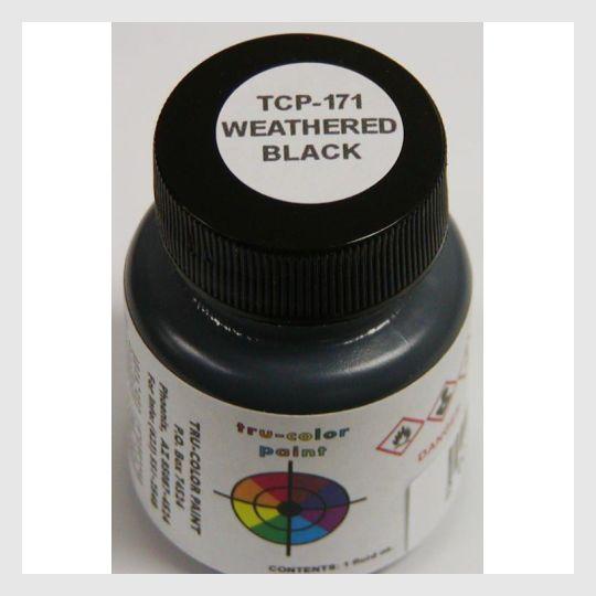 Tru-Color 171 Weathered Flat Black, 1 oz. Acrylic Model Paint — White ...
