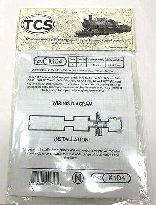 TCS 1293 N Scale K1D4 4 Function DCC Decoder — White Rose Hobbies