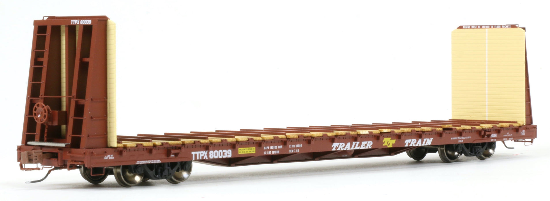 ScaleTrains 31161 Rivet HO Scale BSC F68AH Bulkhead Flatcar Trailer Tr — White Rose Hobbies