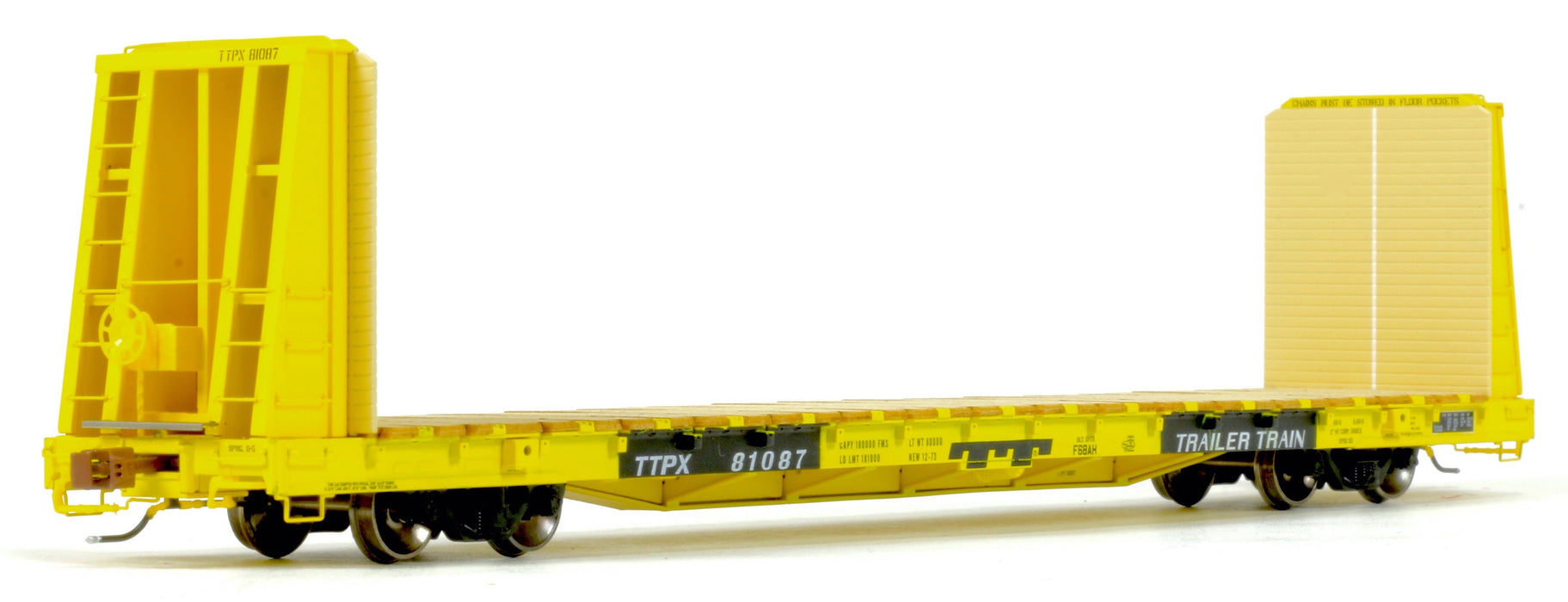 ScaleTrains 31168 Rivet HO Scale BSC F68AH Bulkhead Flatcar Trailer Tr — White Rose Hobbies