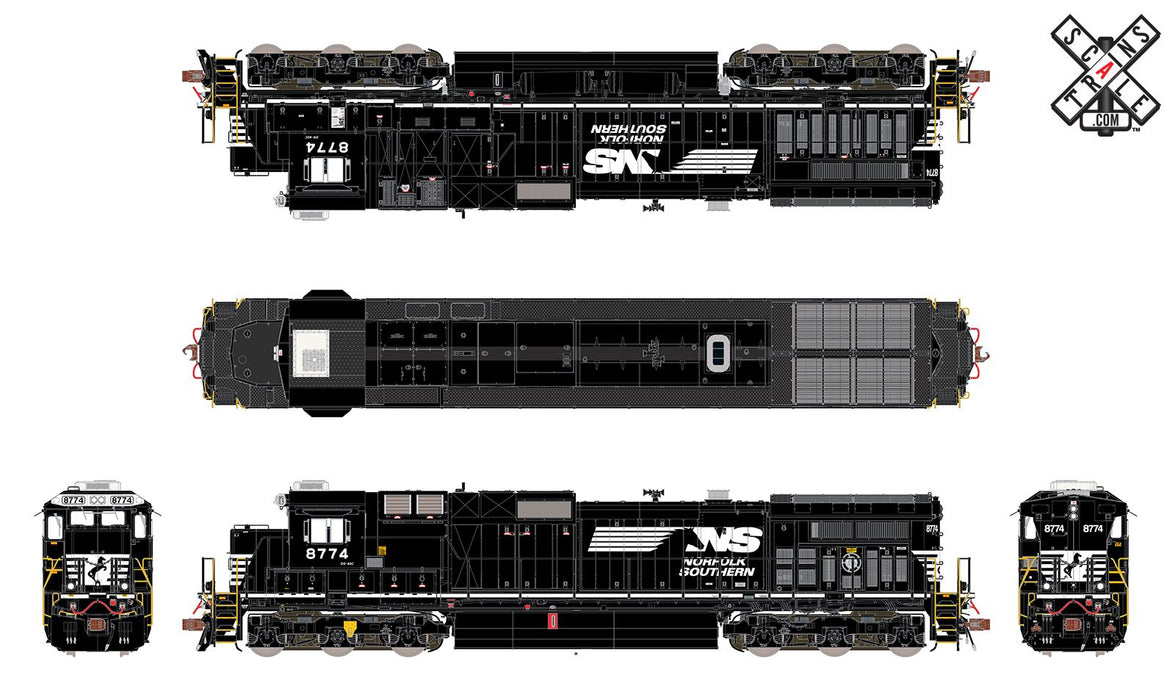 ScaleTrains 32842 Rivet Counter HO GE Dash 9-40C Norfolk Southern NS 8 ...