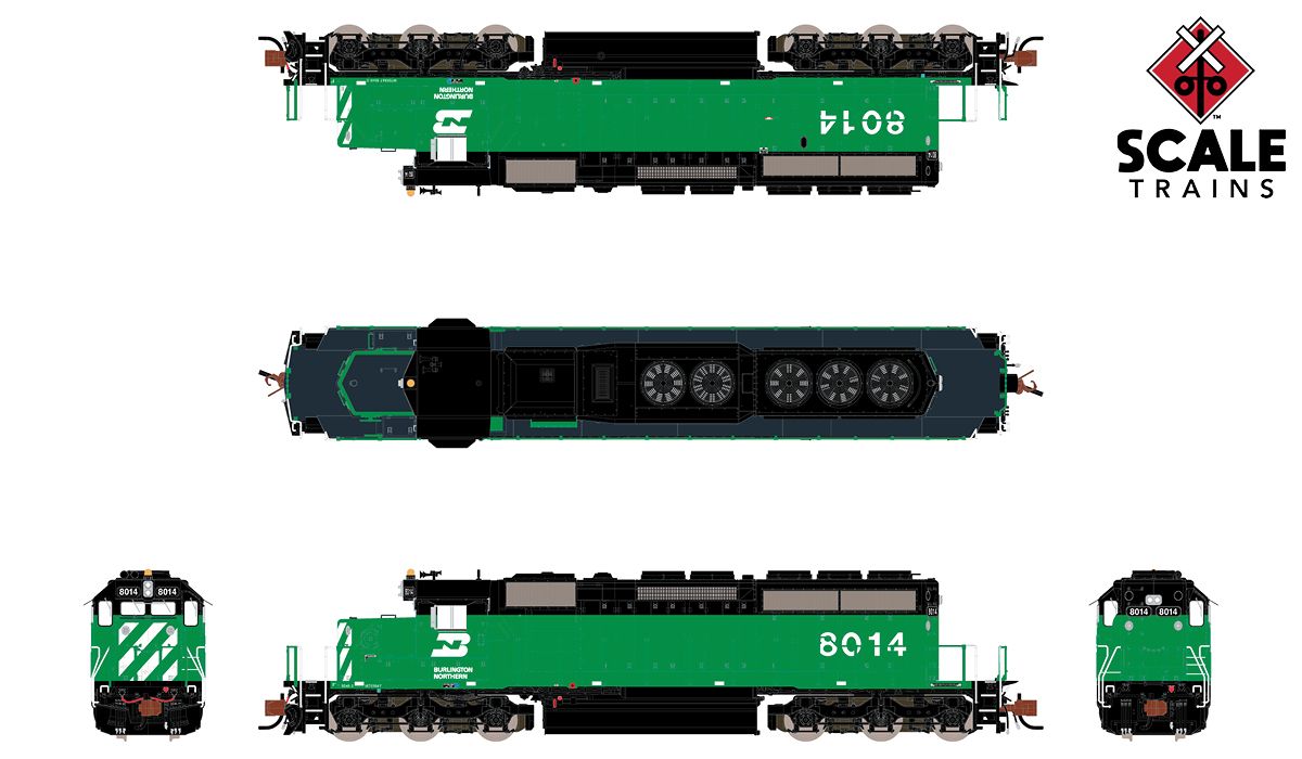 ScaleTrains 33790 Rivet N Scale EMD SD40-2 Burlington Northern BN 8014 — White Rose Hobbies