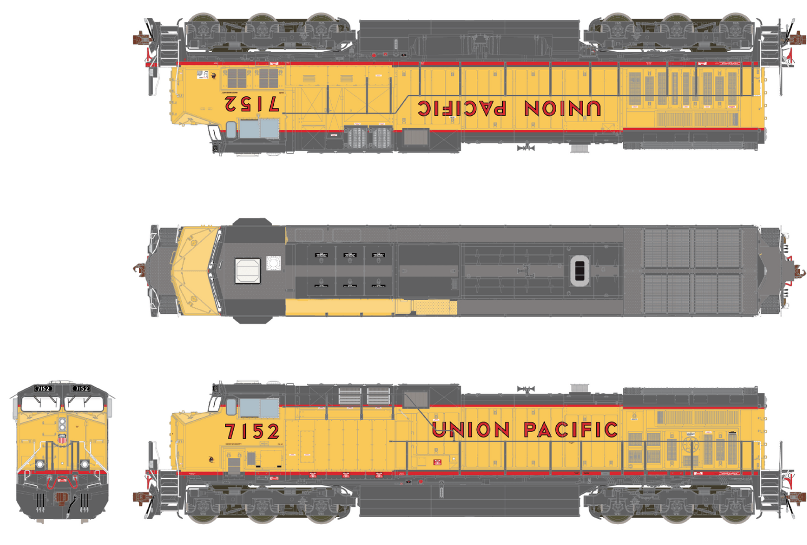 ScaleTrains 38498 HO Scale GE AC4400CW Diesel Union Pacific UP 7157 — White Rose Hobbies