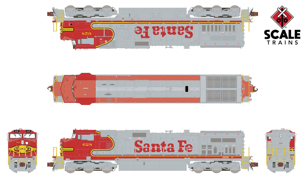 ScaleTrains 38511 Rivet N GE Dash 9-44CW Santa Fe ATSF 628 DCC and Lok — White Rose Hobbies