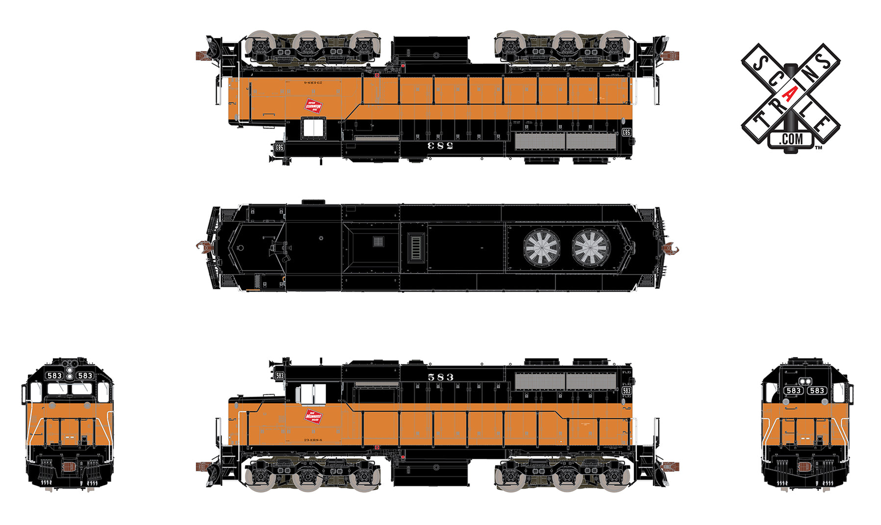 ScaleTrains 70018 HO Scale Museum Quality EMD SDL39 Milwaukee Road MIL — White Rose Hobbies