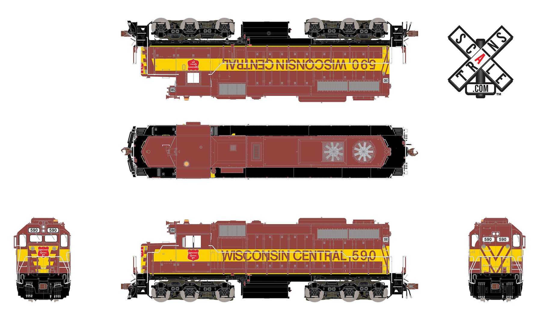 ScaleTrains 70038 HO Scale Museum Quality EMD SDL39 (Dulux) Wisconsin ...