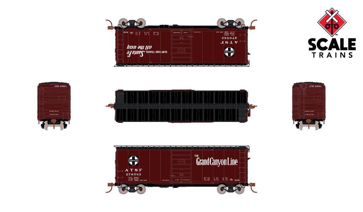 ScaleTrains Kit Classics 1221 HO Scale PS-1 Boxcar Santa Fe ATSF 27658 ...