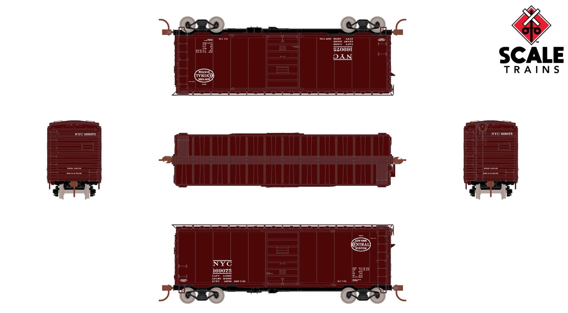 ScaleTrains Kit Classics 1239 HO Scale PS-1 Boxcar New York Central NY ...