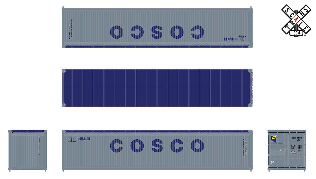 ScaleTrains Operator 11065 HO Scale 40' CIMC Tarp Top Container Cosco ...